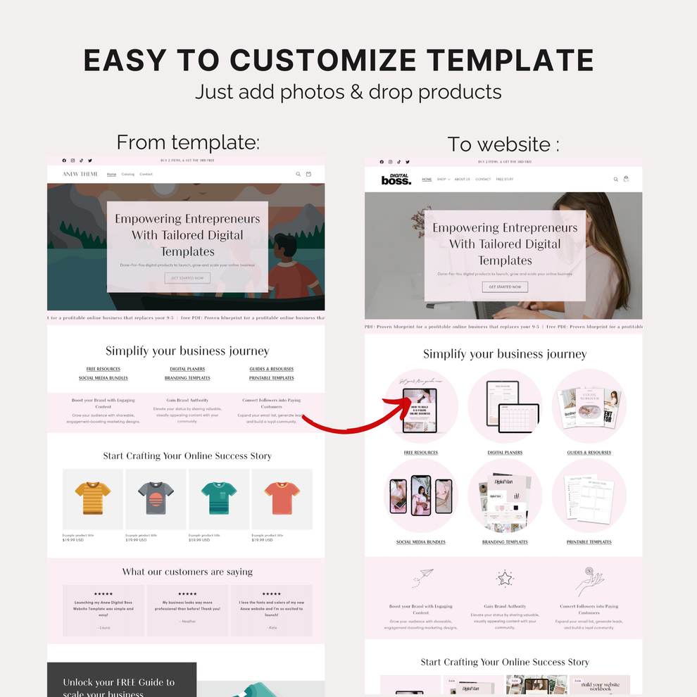 Buy Pink Digital Boss Shopify Theme Template - 20% – ANEW THEMES