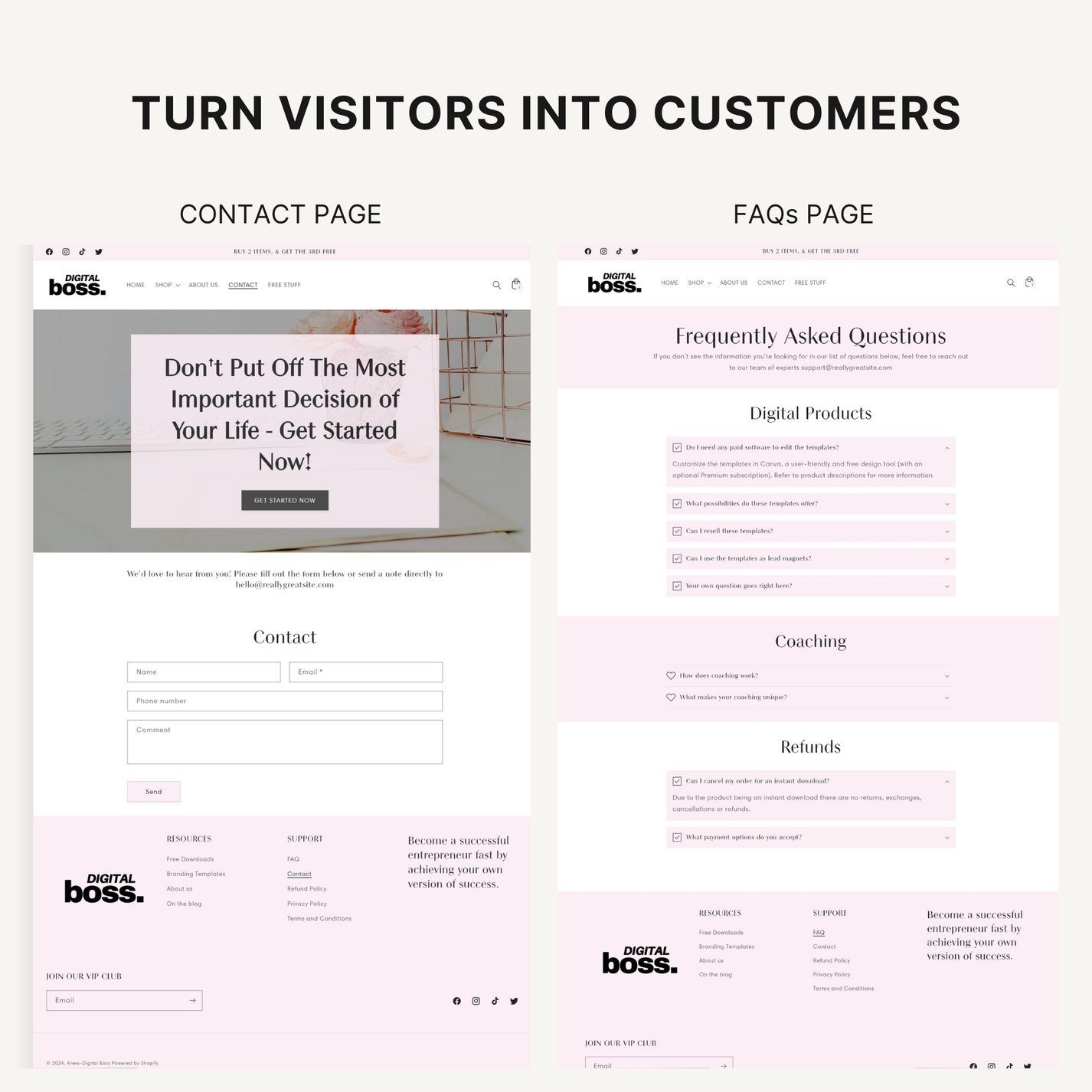 Buy Pink Digital Boss Shopify Theme Template - 20% – ANEW THEMES