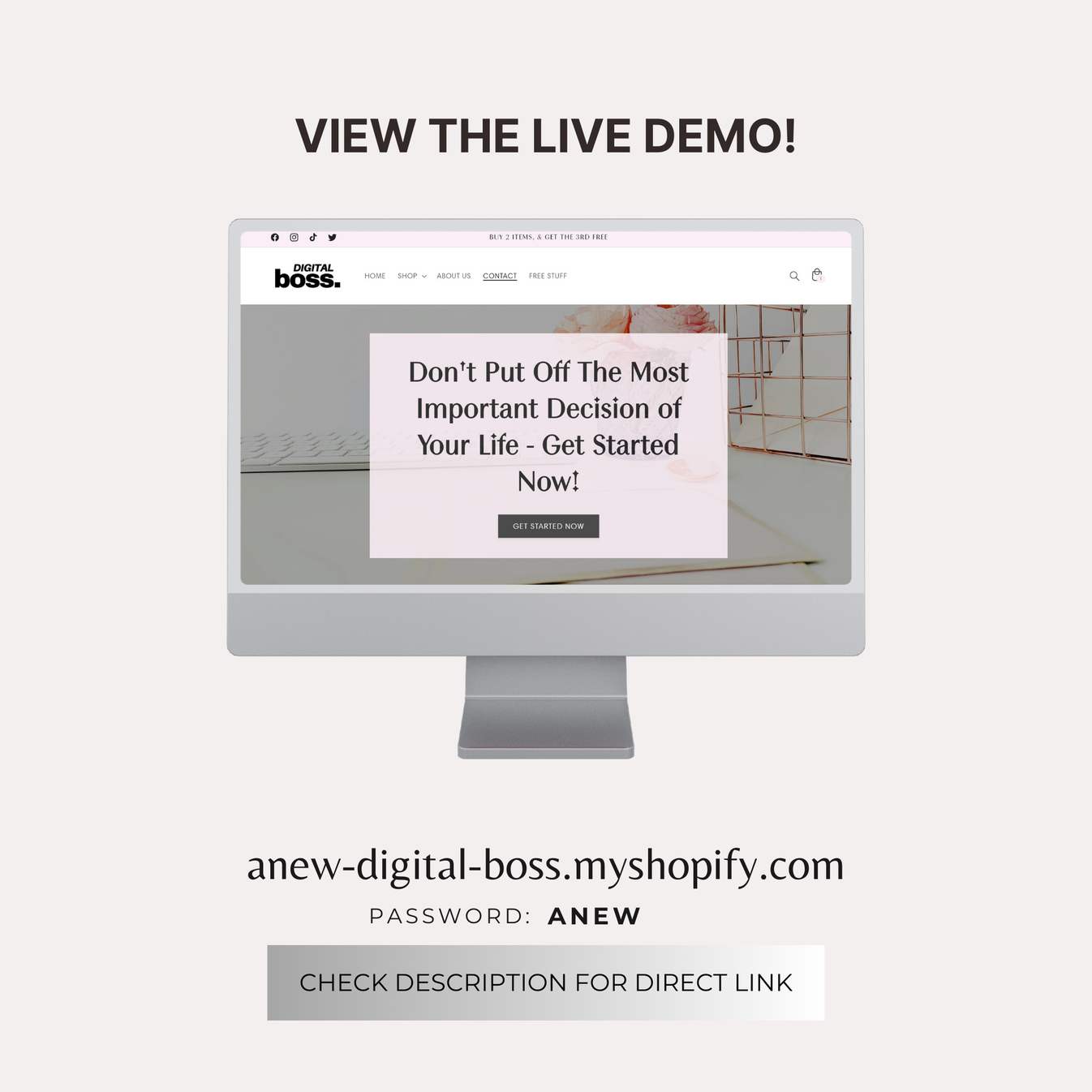 Buy Pink Digital Boss Shopify Theme Template - 20% – ANEW THEMES