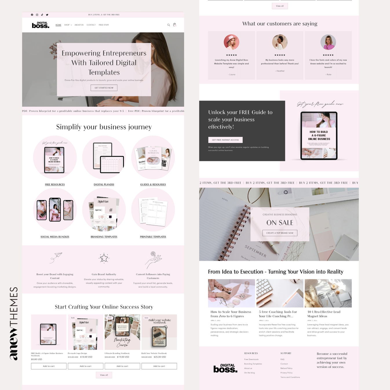 Buy Pink Digital Boss Shopify Theme Template - 20% – ANEW THEMES
