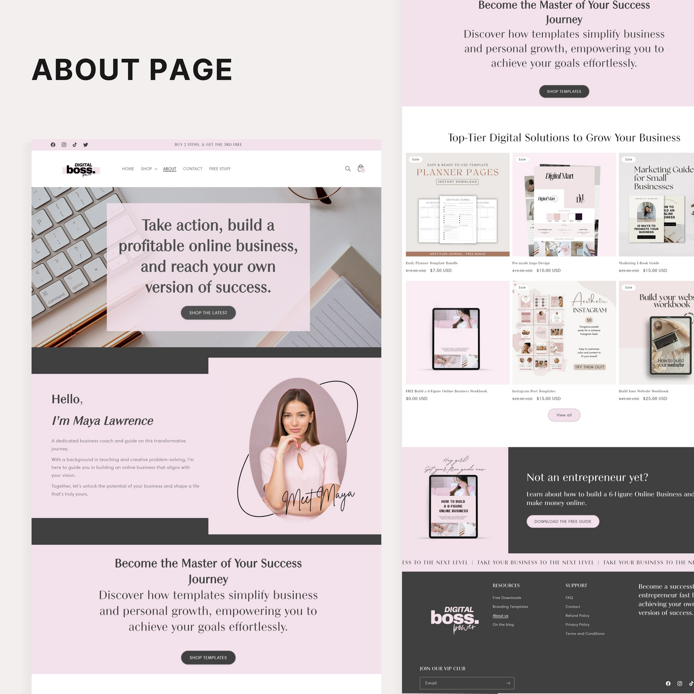 Buy Pink Digital Boss Power Shopify Theme Template - 20% – ANEW THEMES