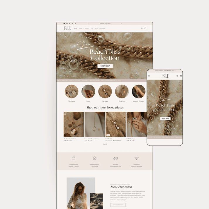 Isle Minimalist Jewelry Shopify Theme – ANEW THEMES