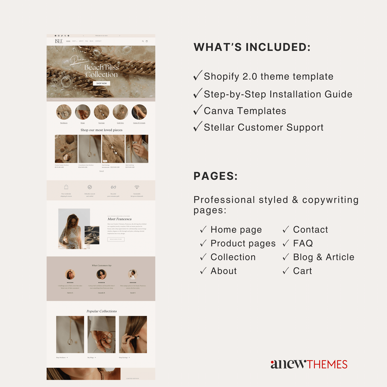 Isle Minimalist Jewelry Shopify Theme – ANEW THEMES