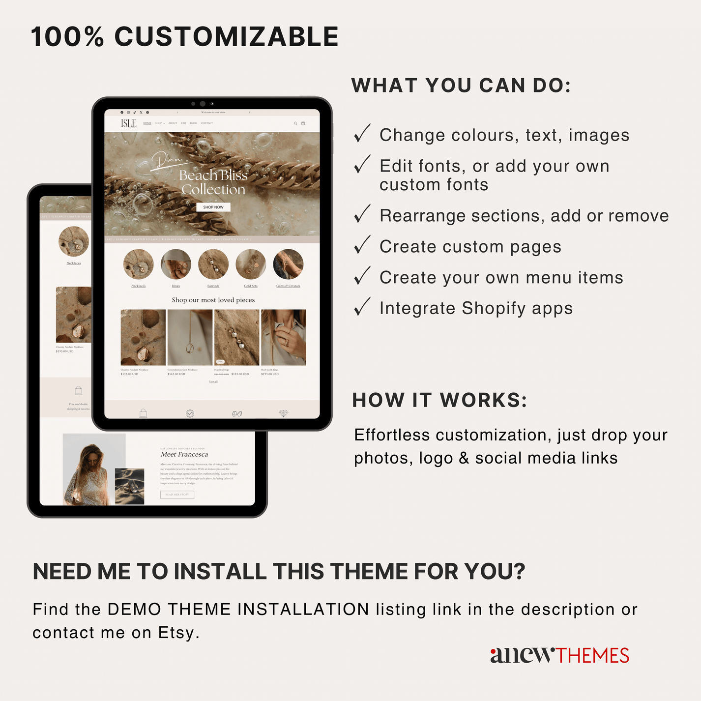 Isle Minimalist Jewelry Shopify Theme – ANEW THEMES