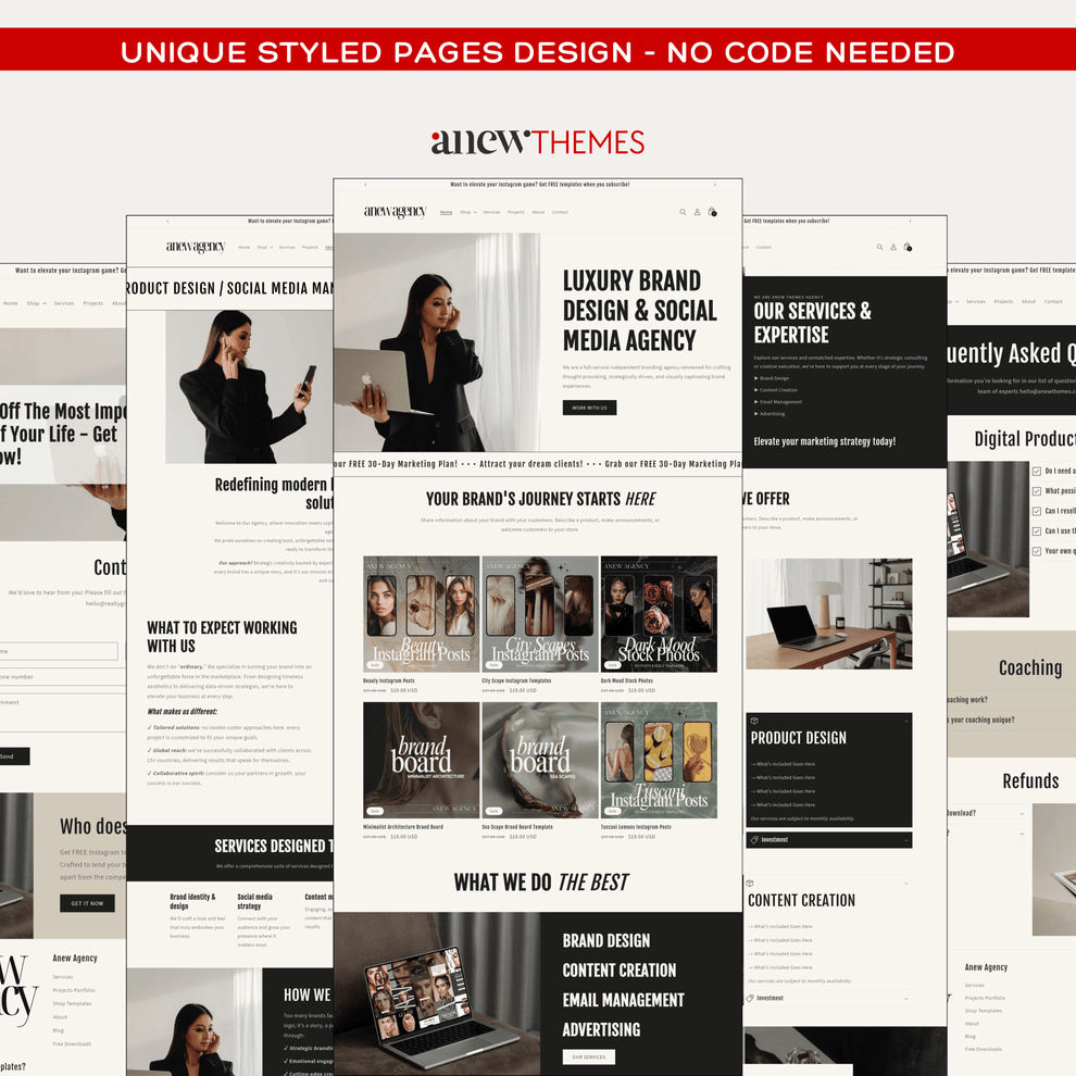 Shopify Website Template for Marketing Agencies – ANEW THEMES