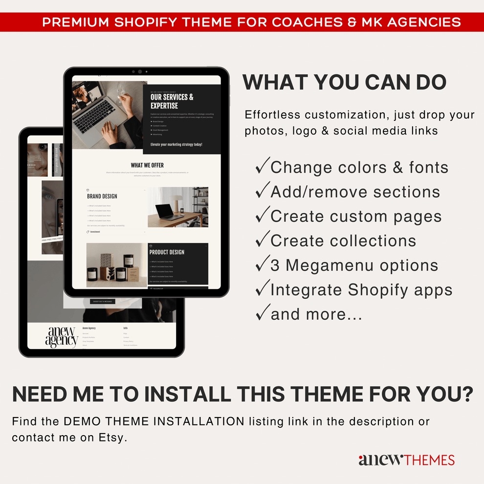 Shopify Website Template for Marketing Agencies – Anew Theme - ANEW THEMES