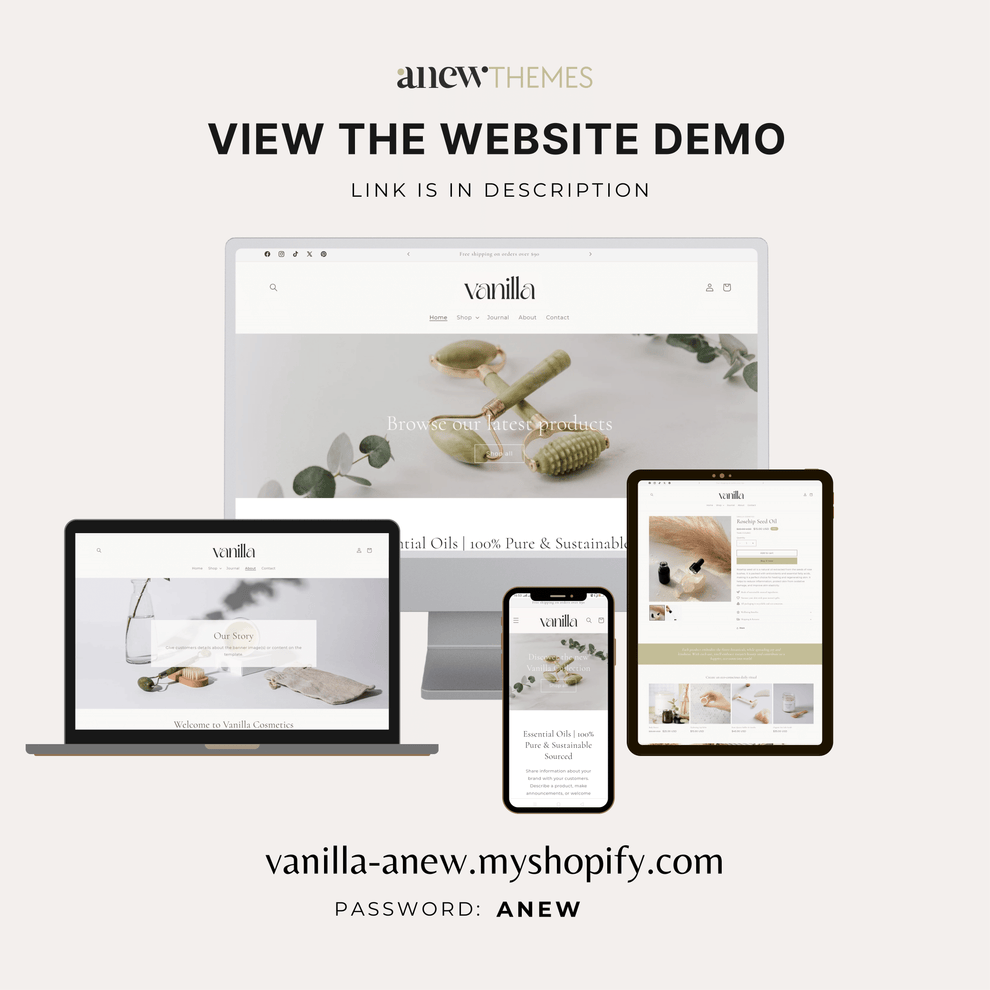 Vanilla Skincare Minimalist Shopify Theme – ANEW THEMES