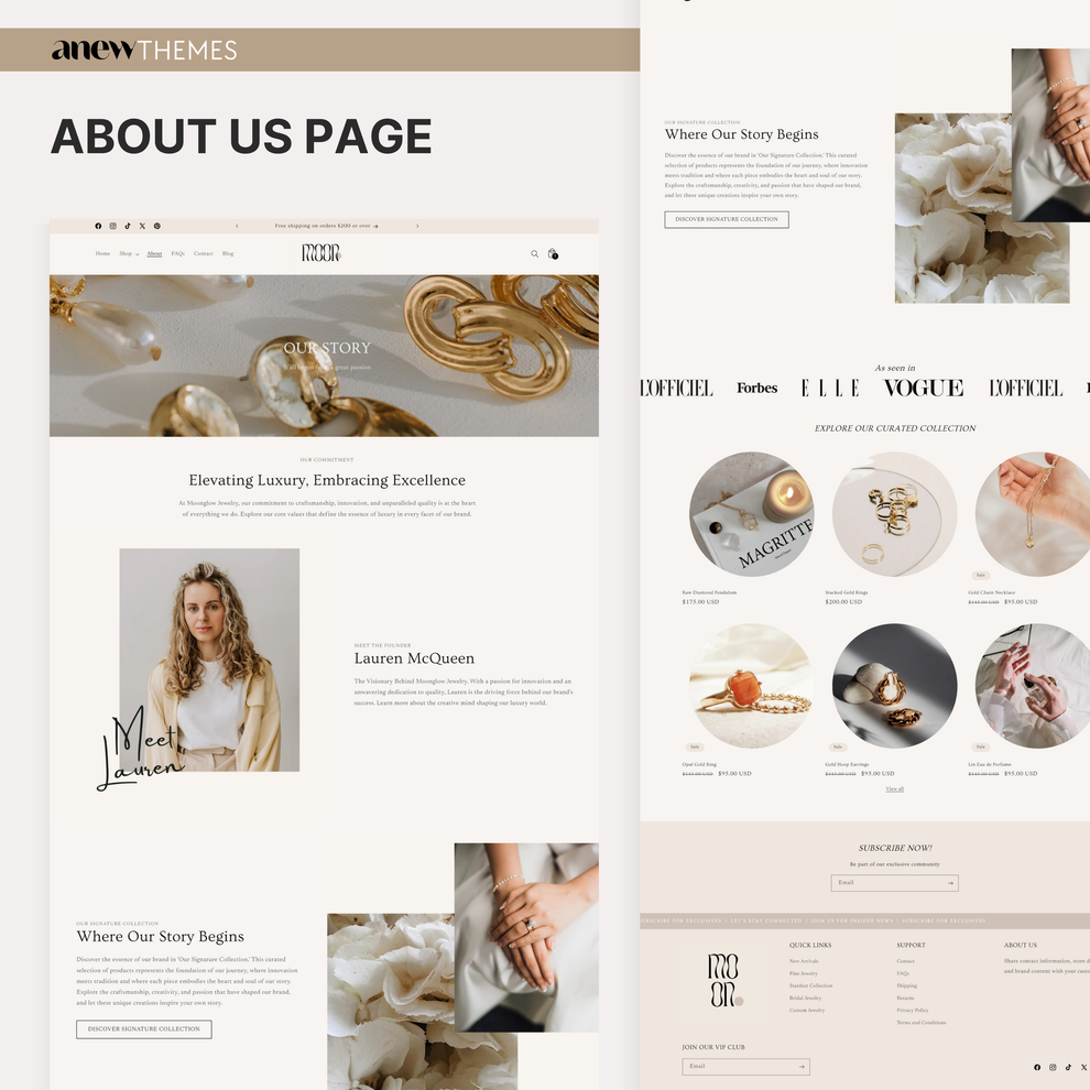 Moonglow Minimalist Jewelry Shopify Theme - ANEW THEMES