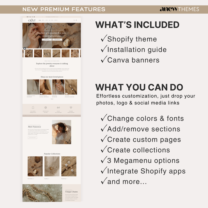 Glint Minimalist Jewelry Shopify Theme: Elegant Store Design – ANEW THEMES