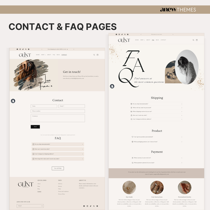 Glint Minimalist Jewelry Shopify Theme: Elegant Store Design – ANEW THEMES