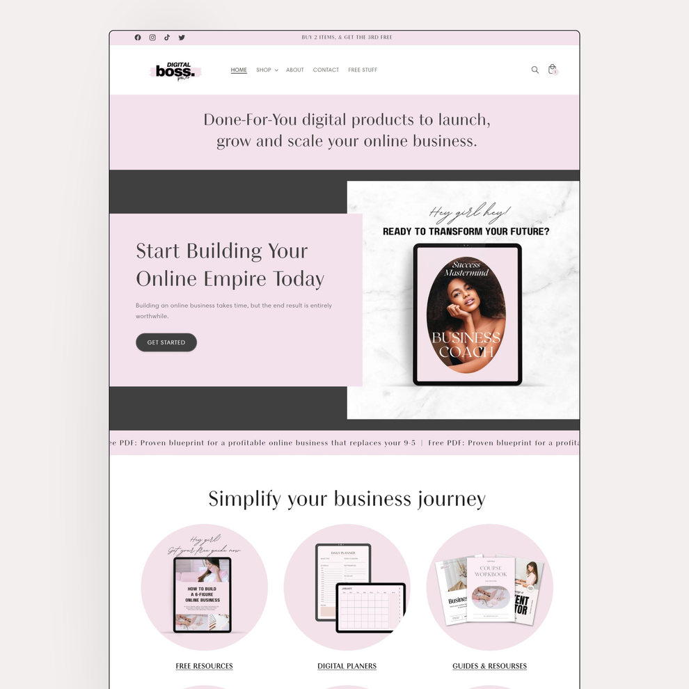 Buy Pink Digital Boss Power Shopify Theme Template - 20% – ANEW THEMES